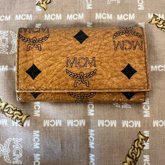 MCM | Accessories | Mcm Cognac Visetos Key Holder Made In Germany ...